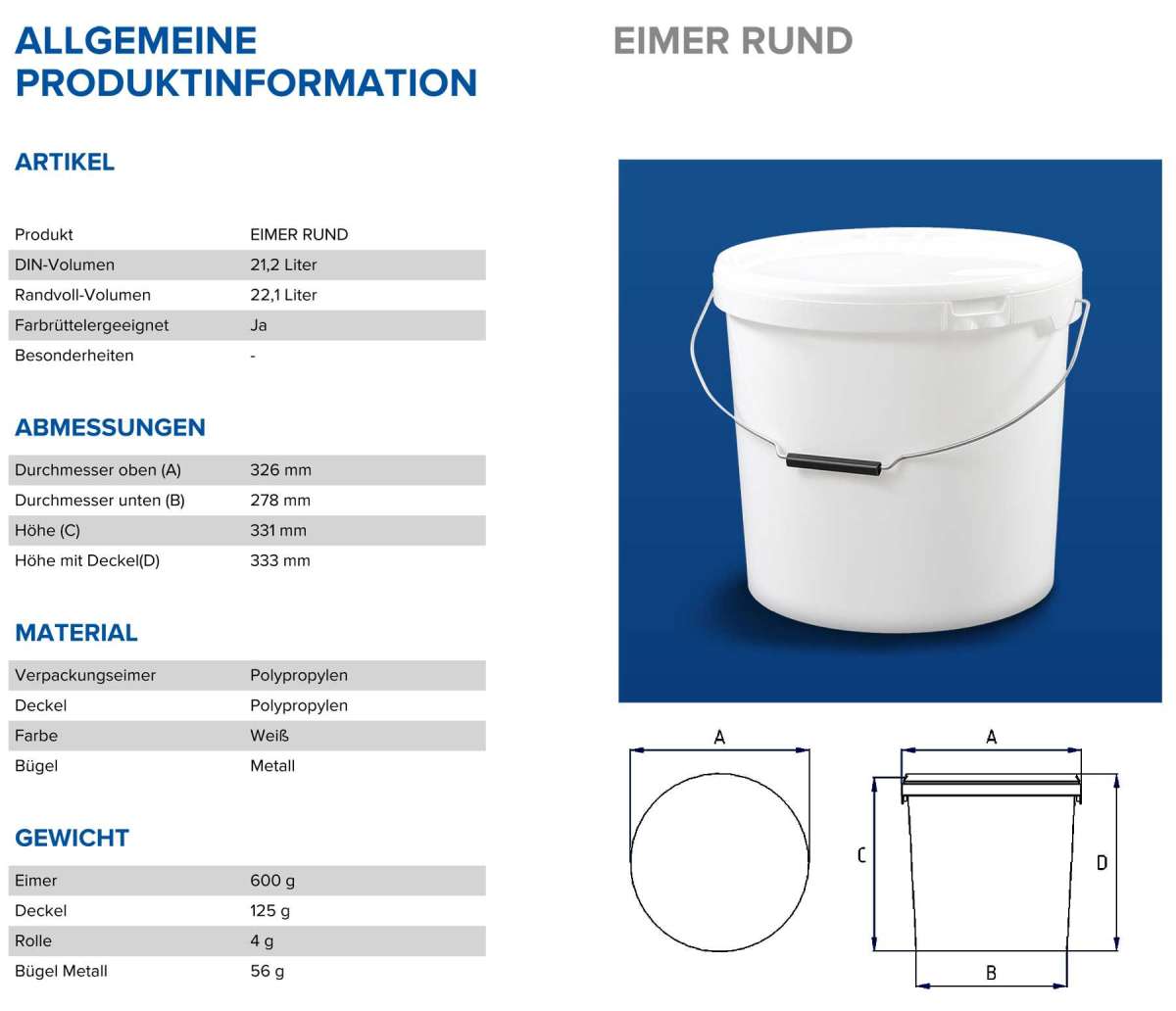 Post20 Liter Eimer